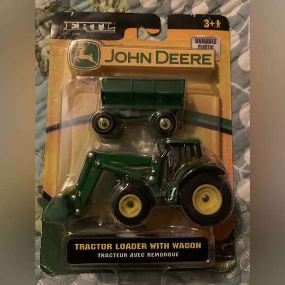 John Deere | Toys | John Deere Ertl Green Tractor With Loader And Wagon ...